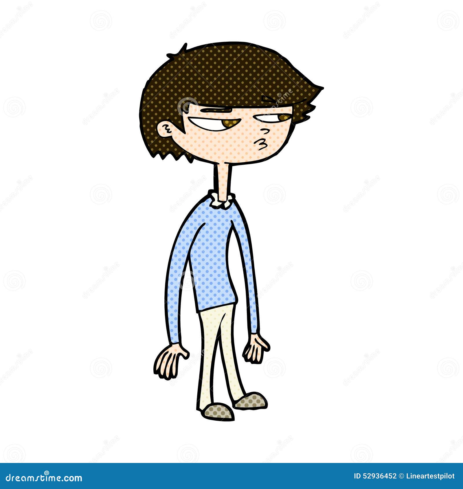 Comic Cartoon Suspicious Boy Stock Illustration - Illustration of ...