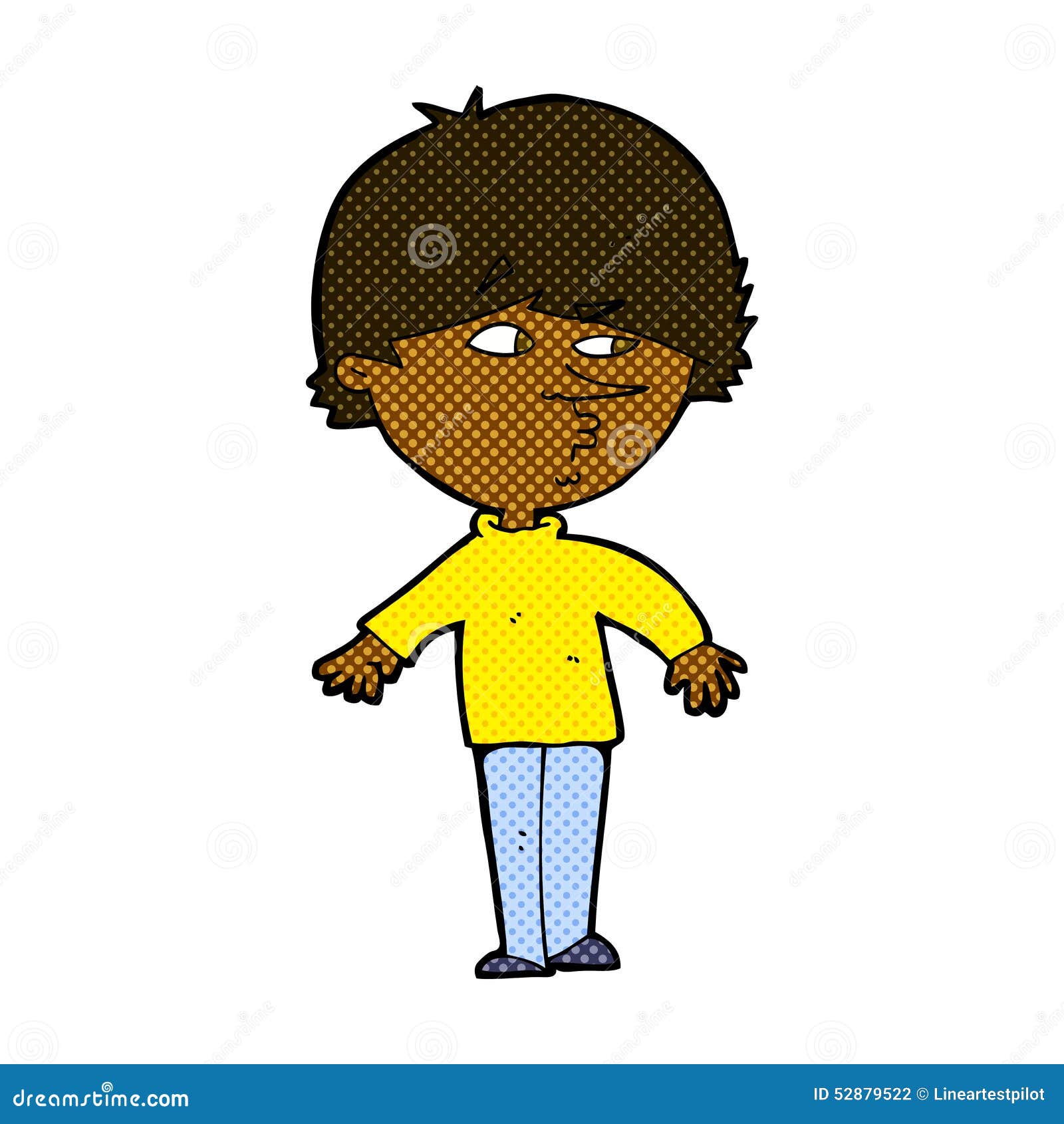 Comic Cartoon Suspicious Man Looking Over Shoulder Stock Illustration ...