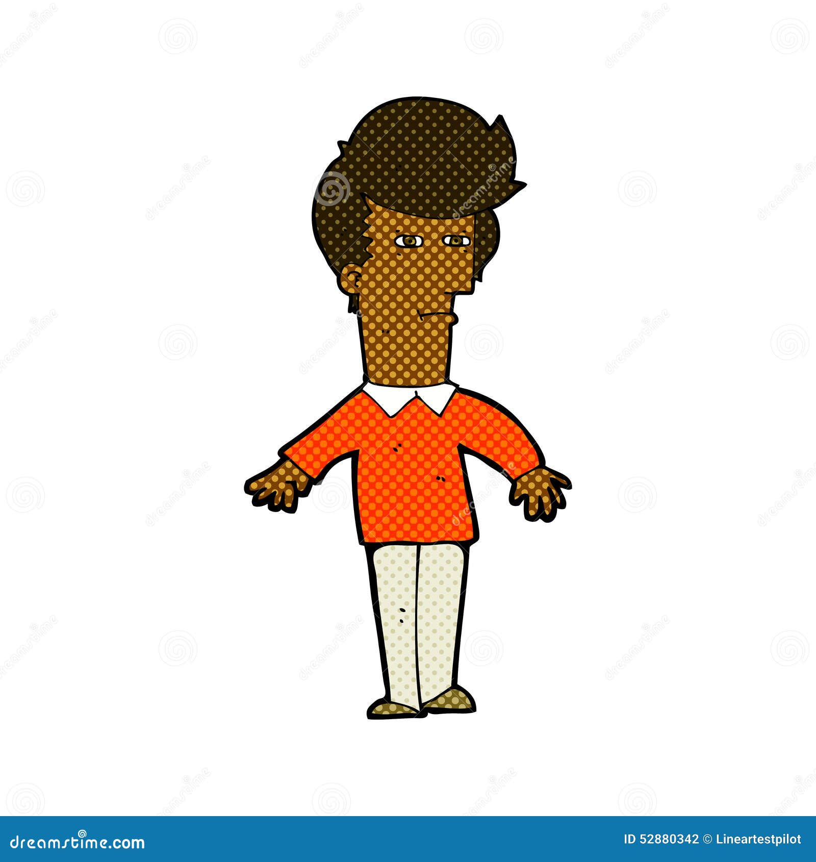 Comic Cartoon Suspicious Man Stock Illustration - Illustration of ...