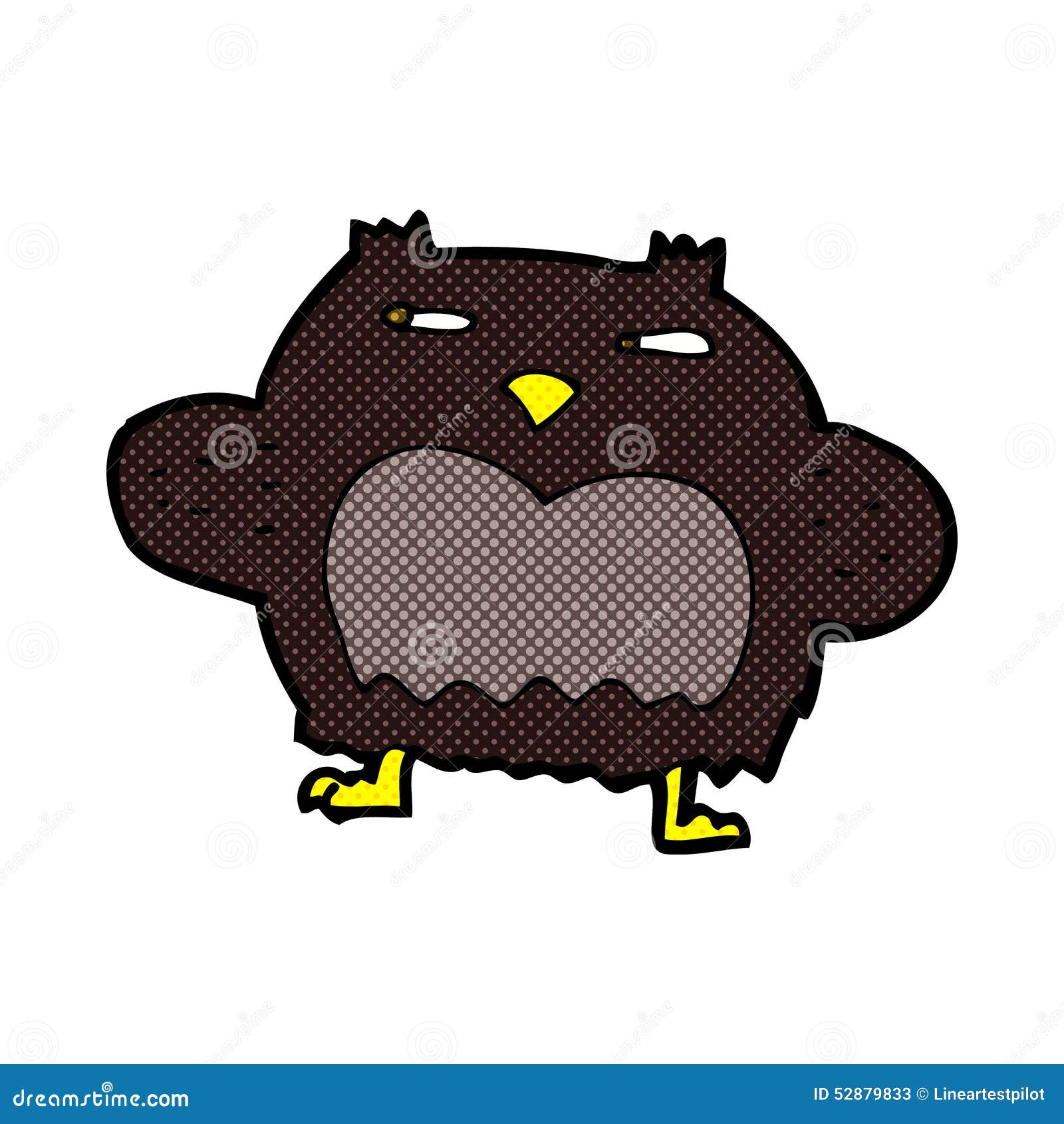 Comic Cartoon Suspicious Owl Stock Illustration - Illustration of ...