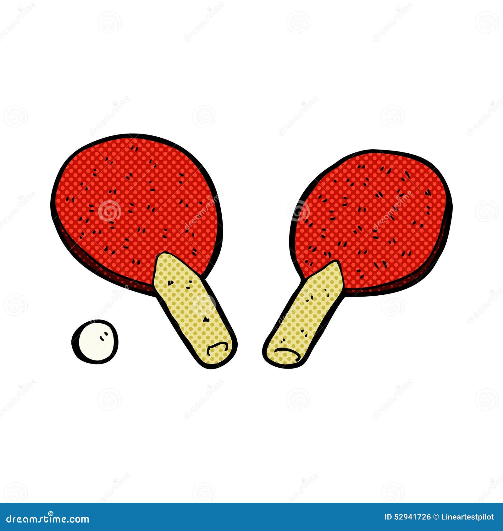 Comic Cartoon Table Tennis Bats Stock Illustration - Illustration of ...