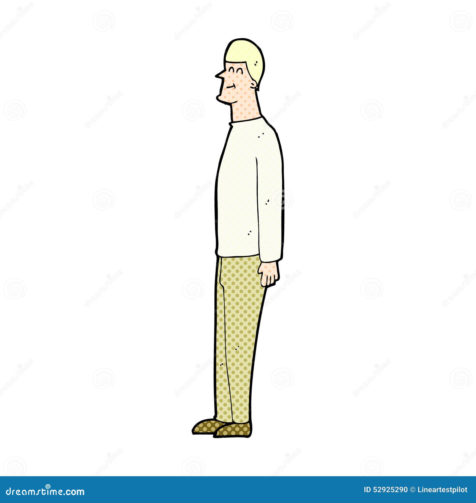 Comic cartoon tall man stock illustration. Illustration of cheerful ...