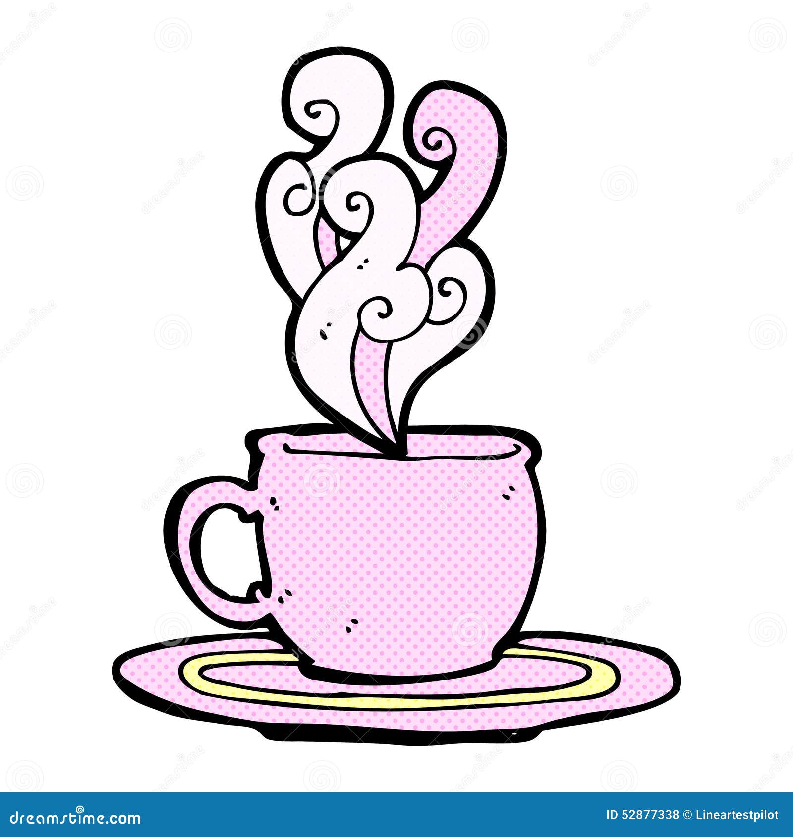 Comic cartoon tea cup stock illustration. Illustration of drawn - 52877338