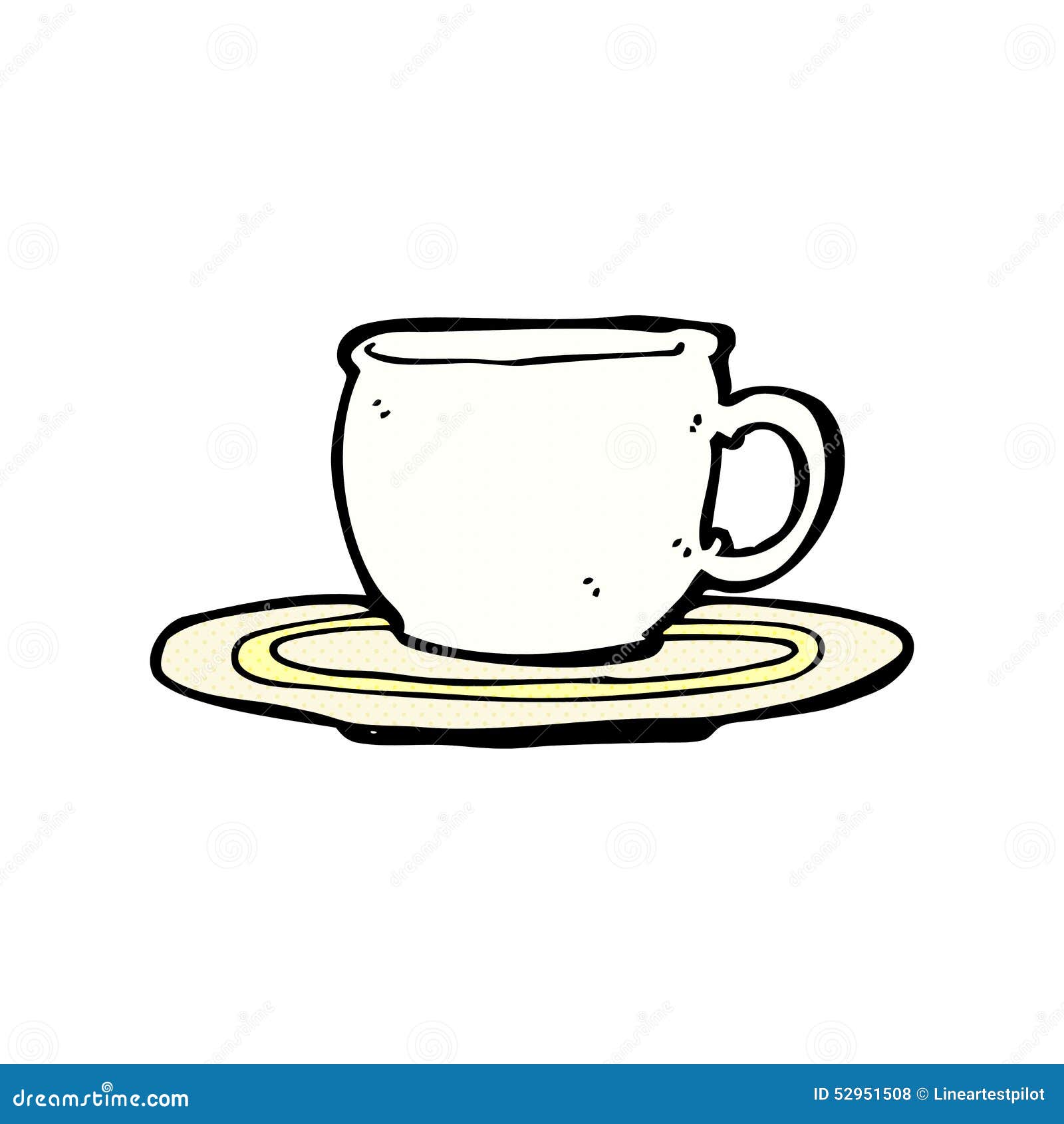 Comic cartoon tea cup stock illustration. Illustration of book - 52951508
