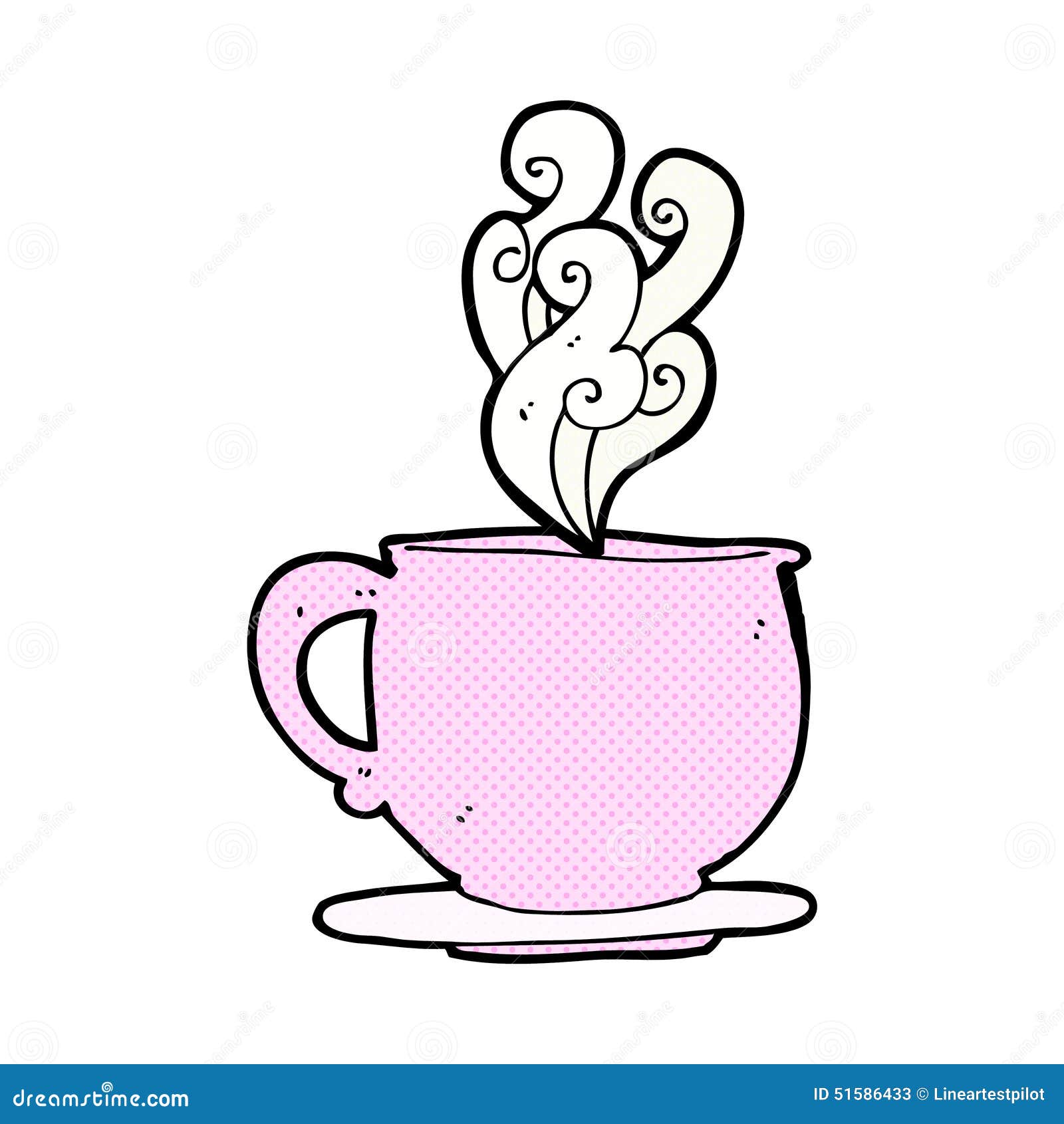 Comic Cartoon Teacup with Sugar Cubes Stock Illustration - Illustration ...