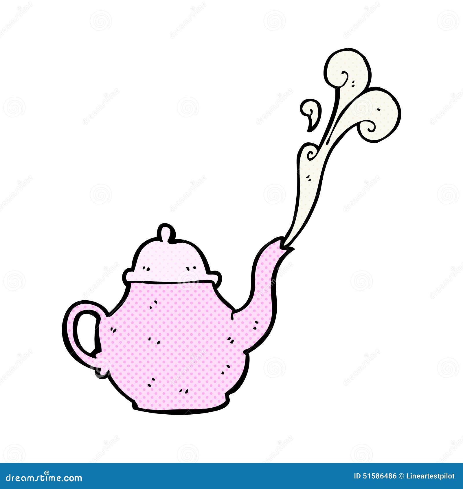 Comic cartoon teapot stock illustration. Illustration of hand - 51586486