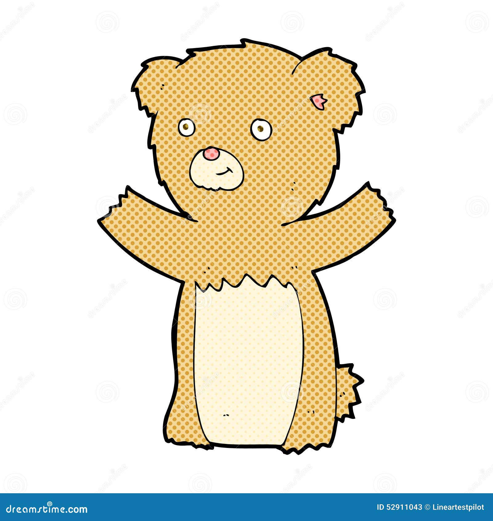 Comic cartoon teddy bear stock illustration. Illustration of design ...