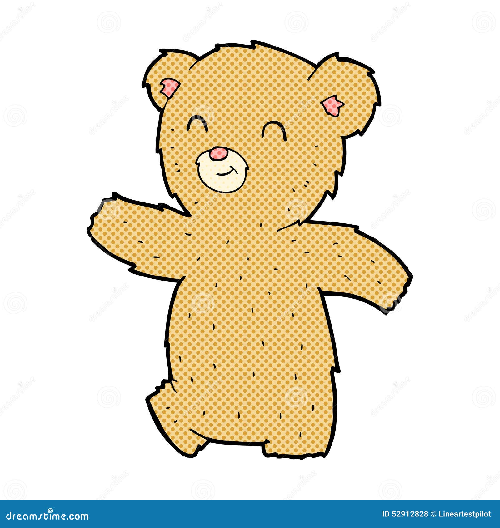 Comic cartoon teddy bear stock illustration. Illustration of cheerful ...