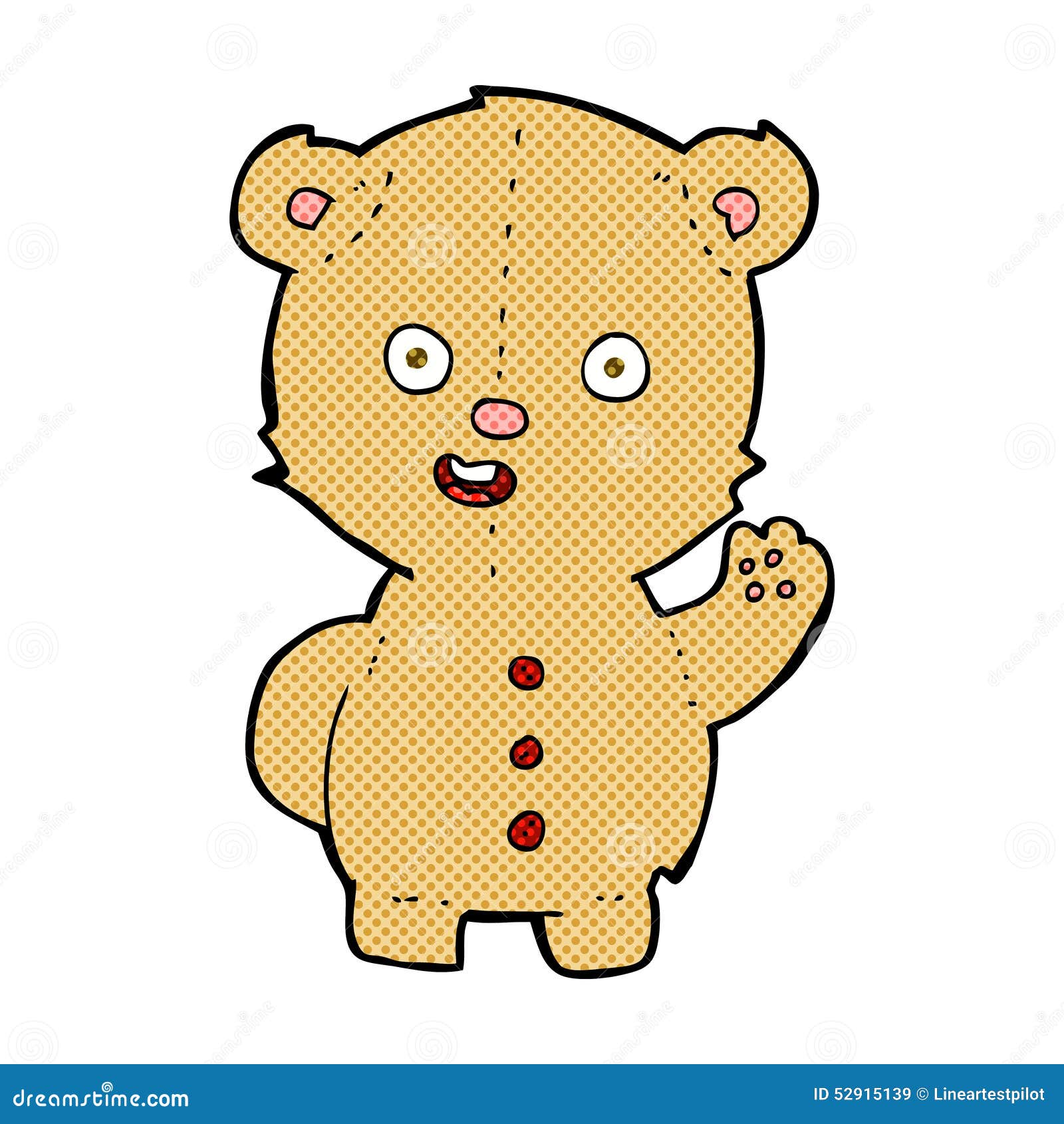 Comic cartoon teddy bear stock illustration. Illustration of design ...