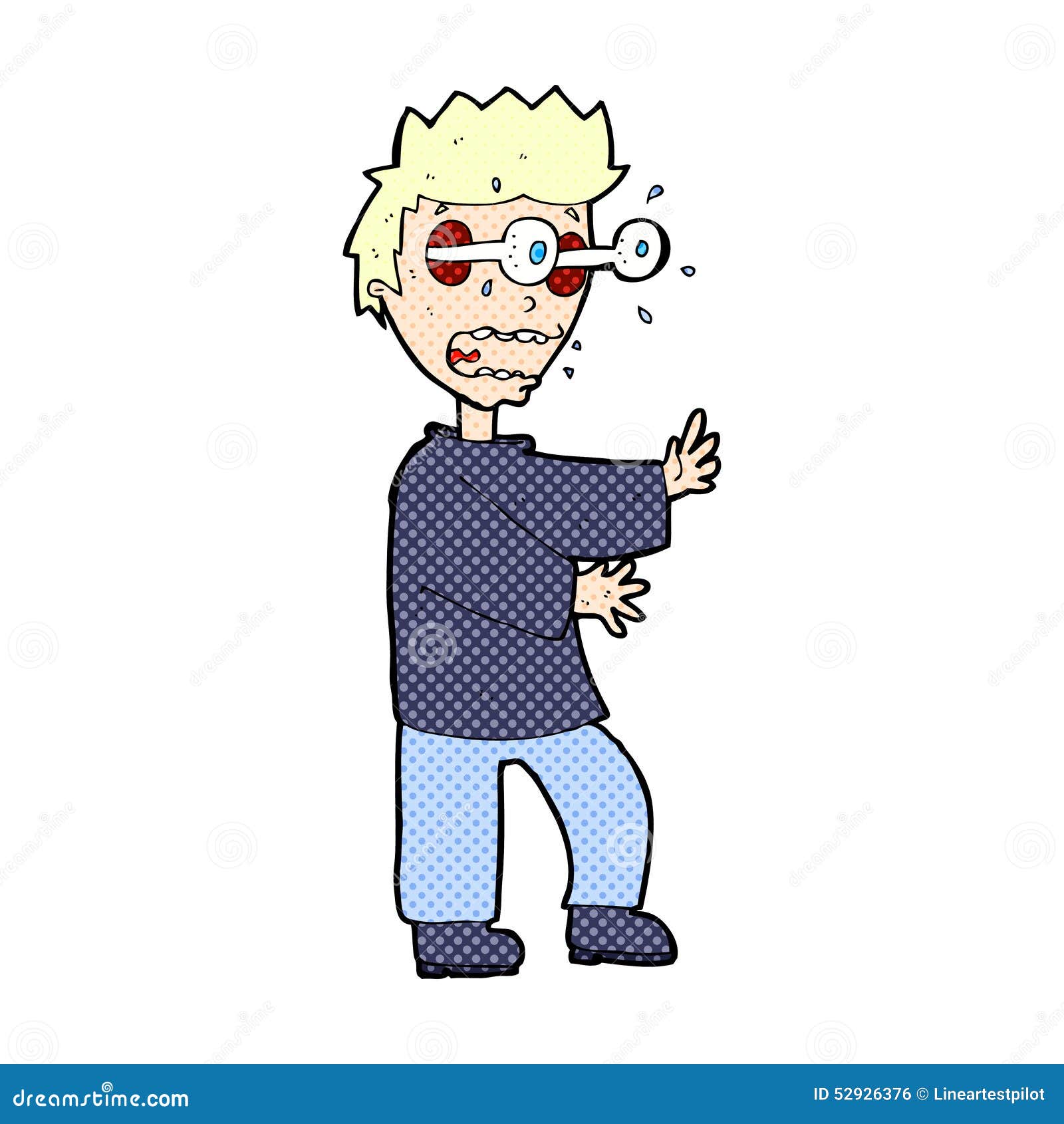 Comic Cartoon Terrified Boy Stock Illustration - Illustration of comic ...