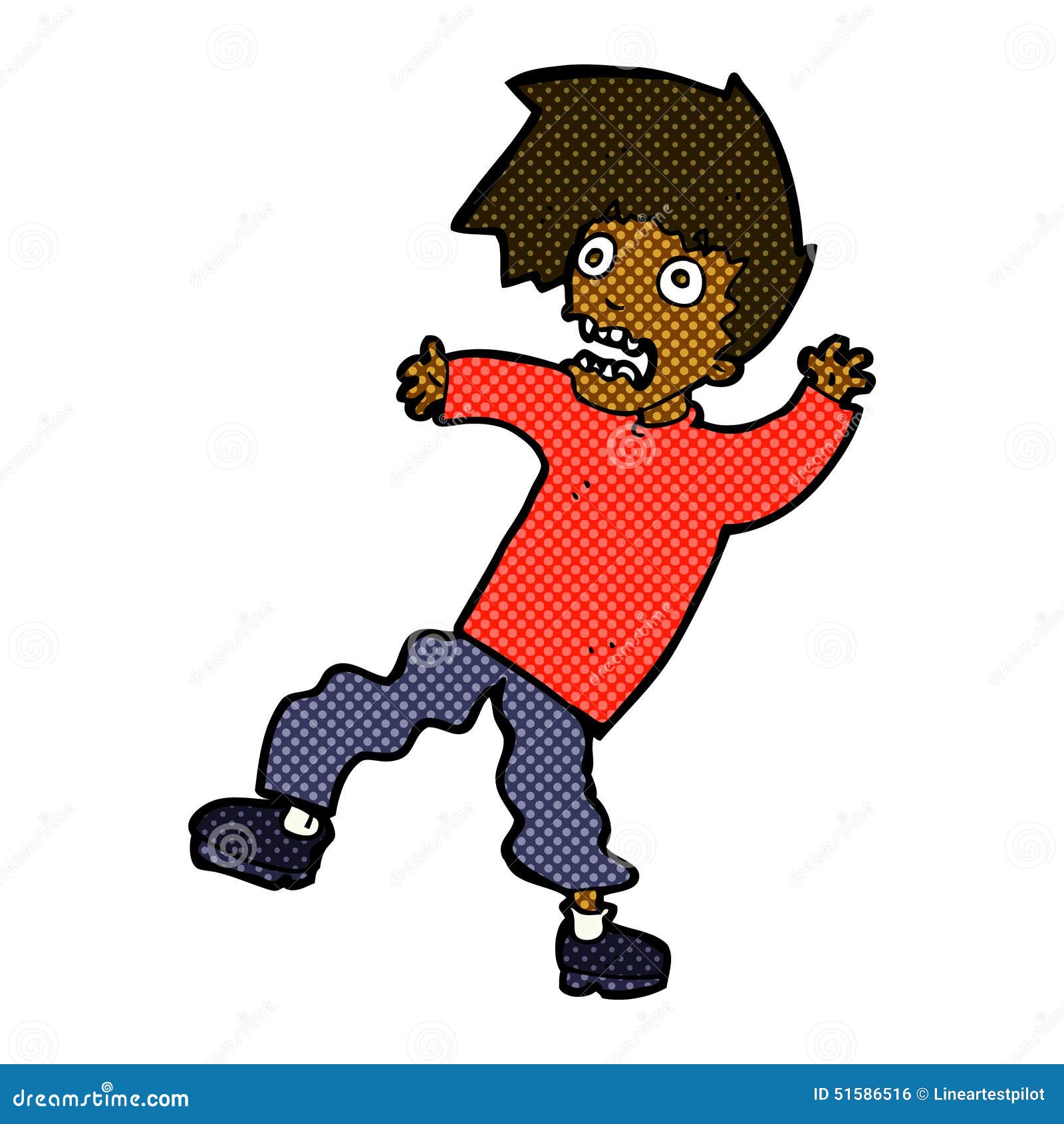 Comic Cartoon Terrified Man Stock Illustration - Illustration of doodle ...