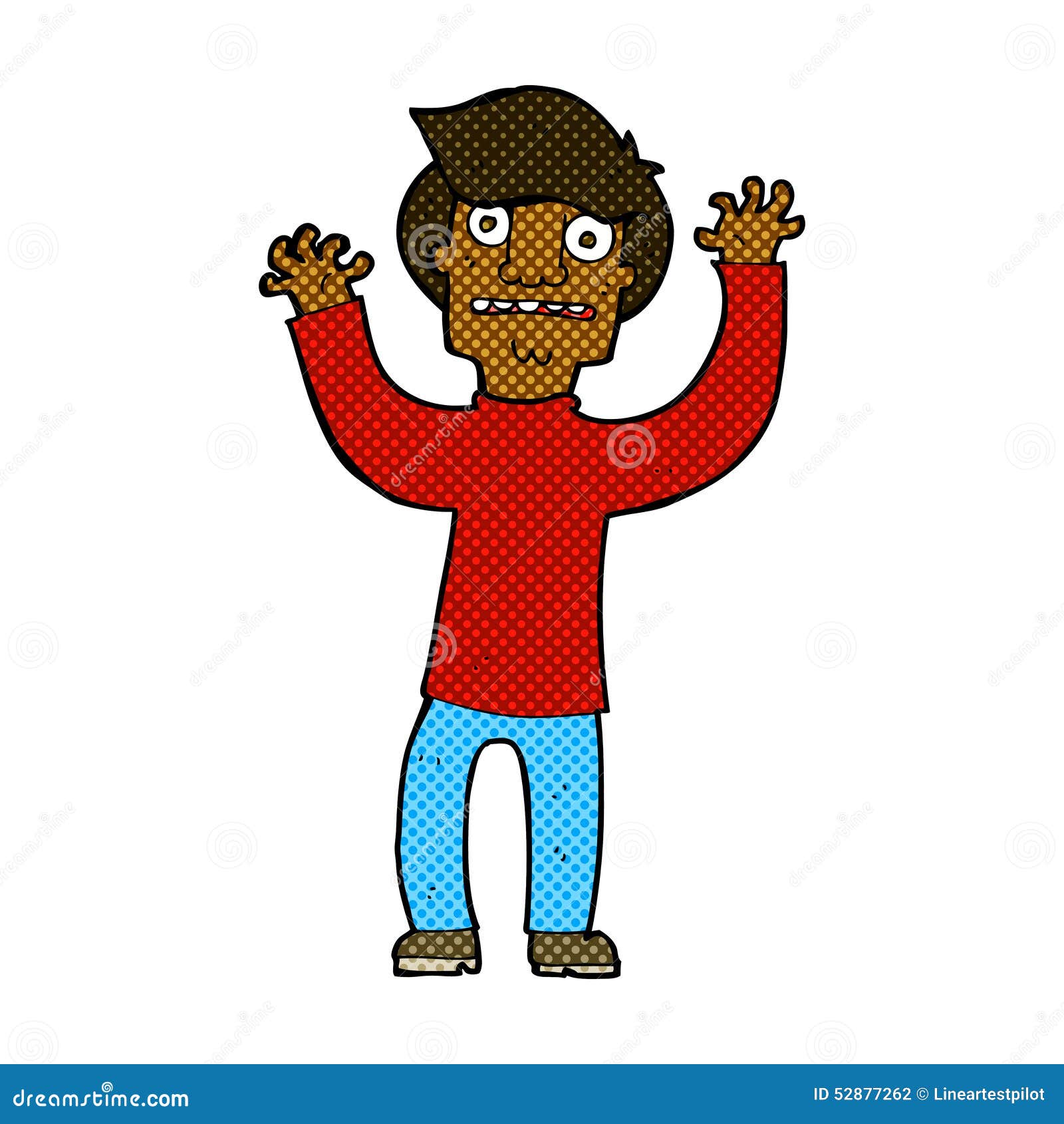Comic Cartoon Terrified Man Stock Illustration - Illustration of ...