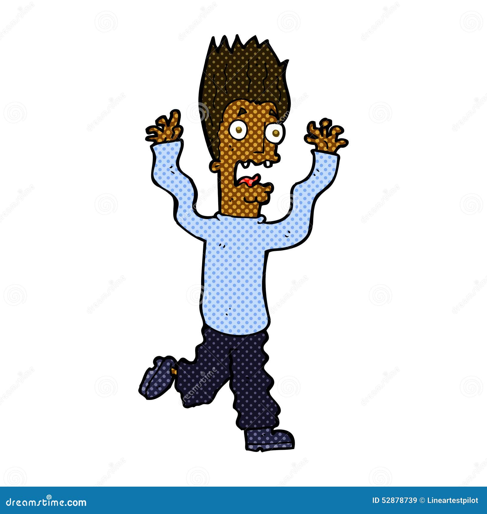 Comic Cartoon Terrified Man Stock Illustration - Illustration of ...
