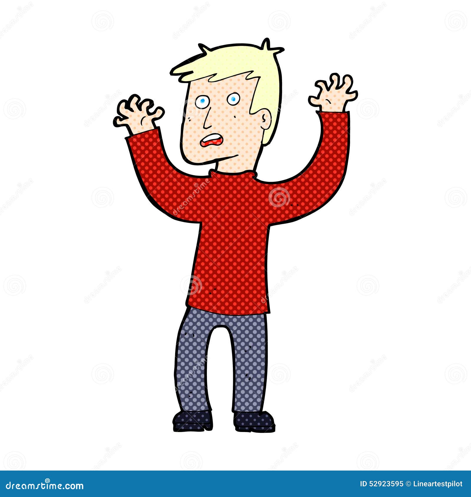 Comic Cartoon Terrified Man Stock Illustration - Illustration of ...