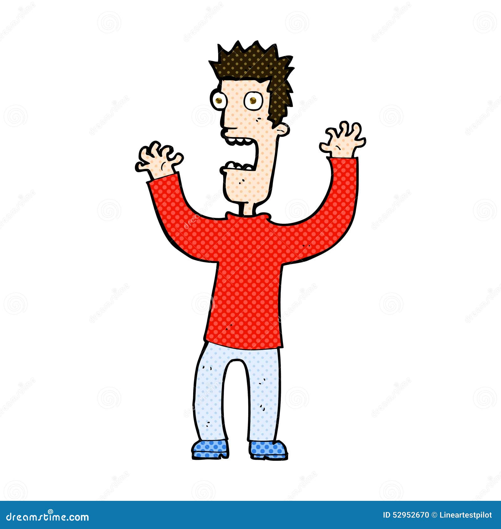Comic Cartoon Terrified Man Stock Illustration - Illustration of ...