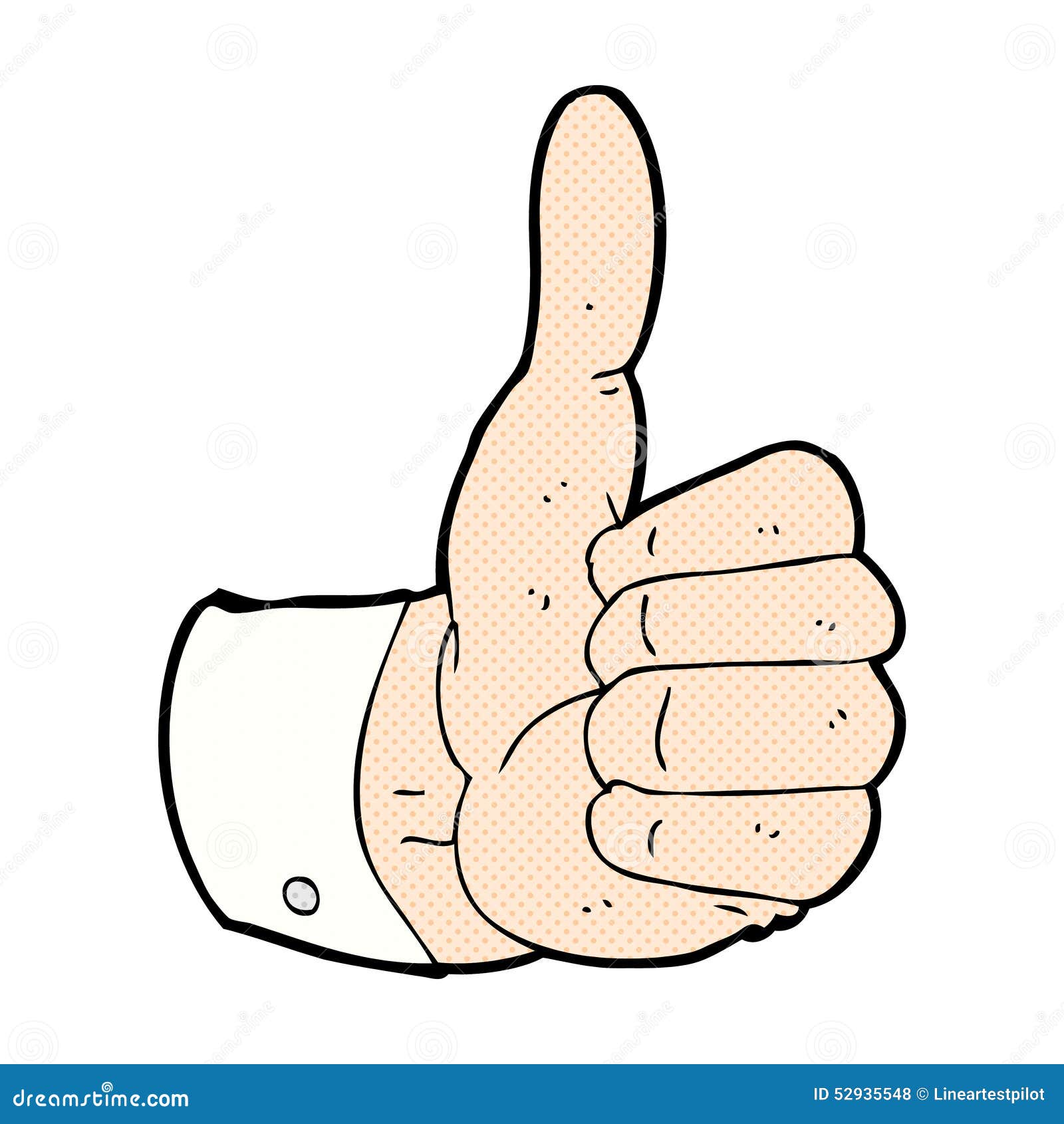 Comic Cartoon Thumbs Up Symbol Stock Illustration - Illustration of ...