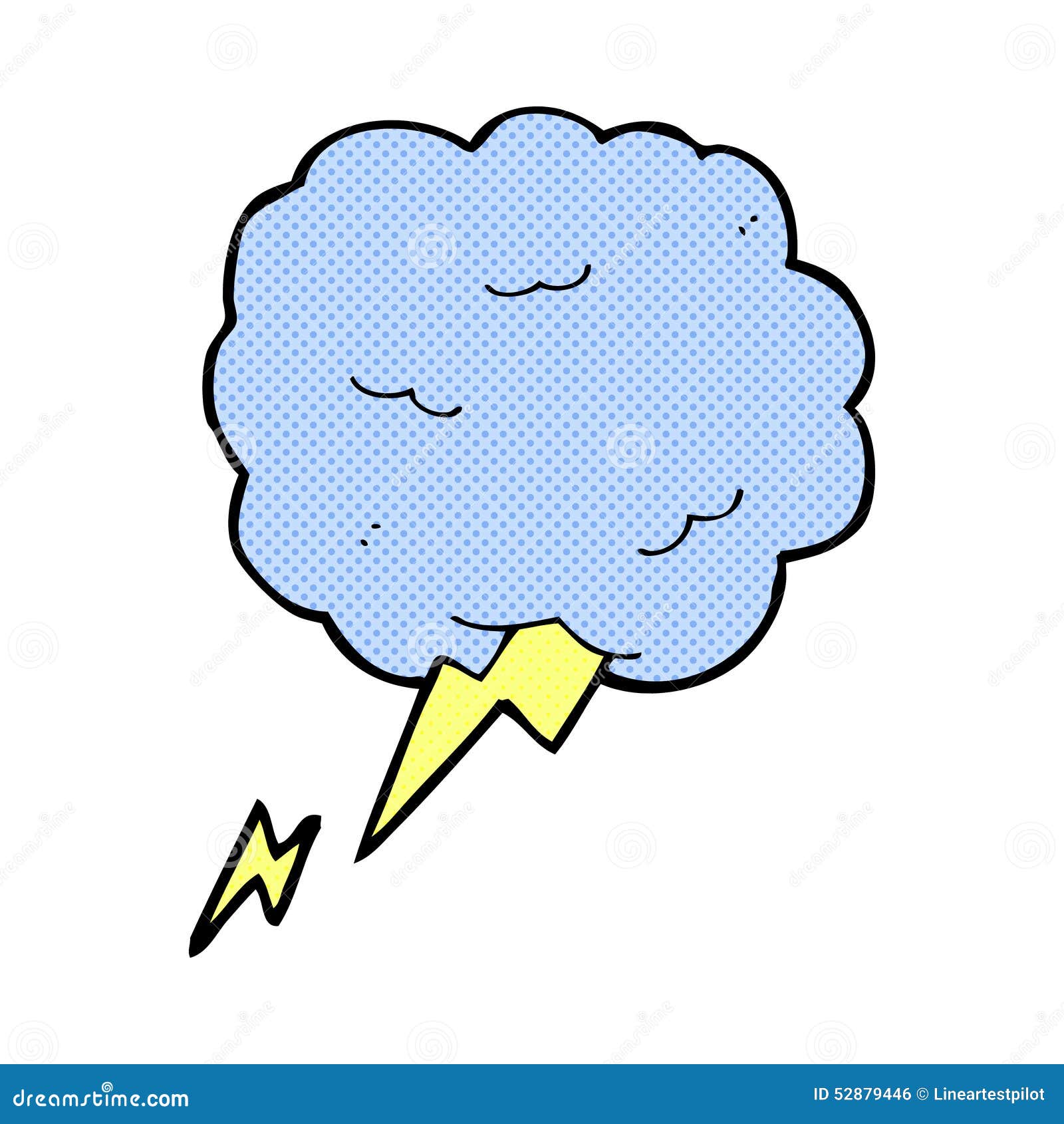 Comic Cartoon Thundercloud Symbol Stock Illustration - Illustration of ...