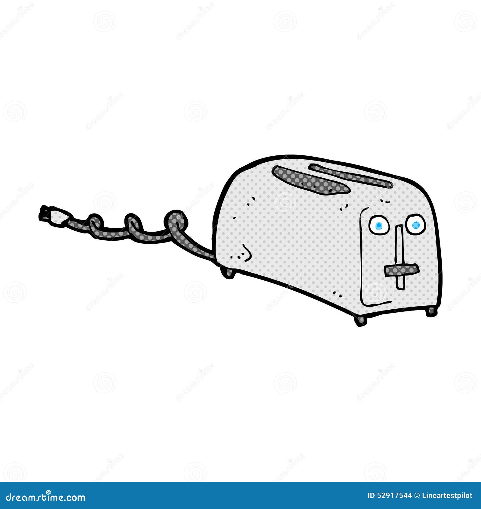 Comic cartoon toaster stock illustration. Illustration of clip - 52917544