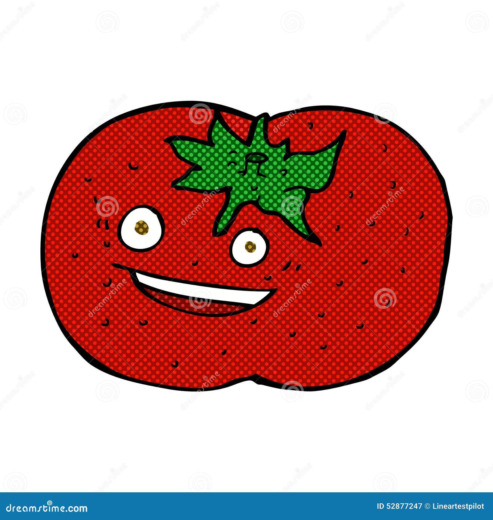 Comic cartoon tomato stock illustration. Illustration of retro - 52877247