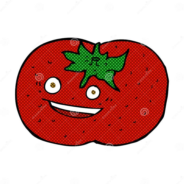 Comic cartoon tomato stock illustration. Illustration of retro - 52877247