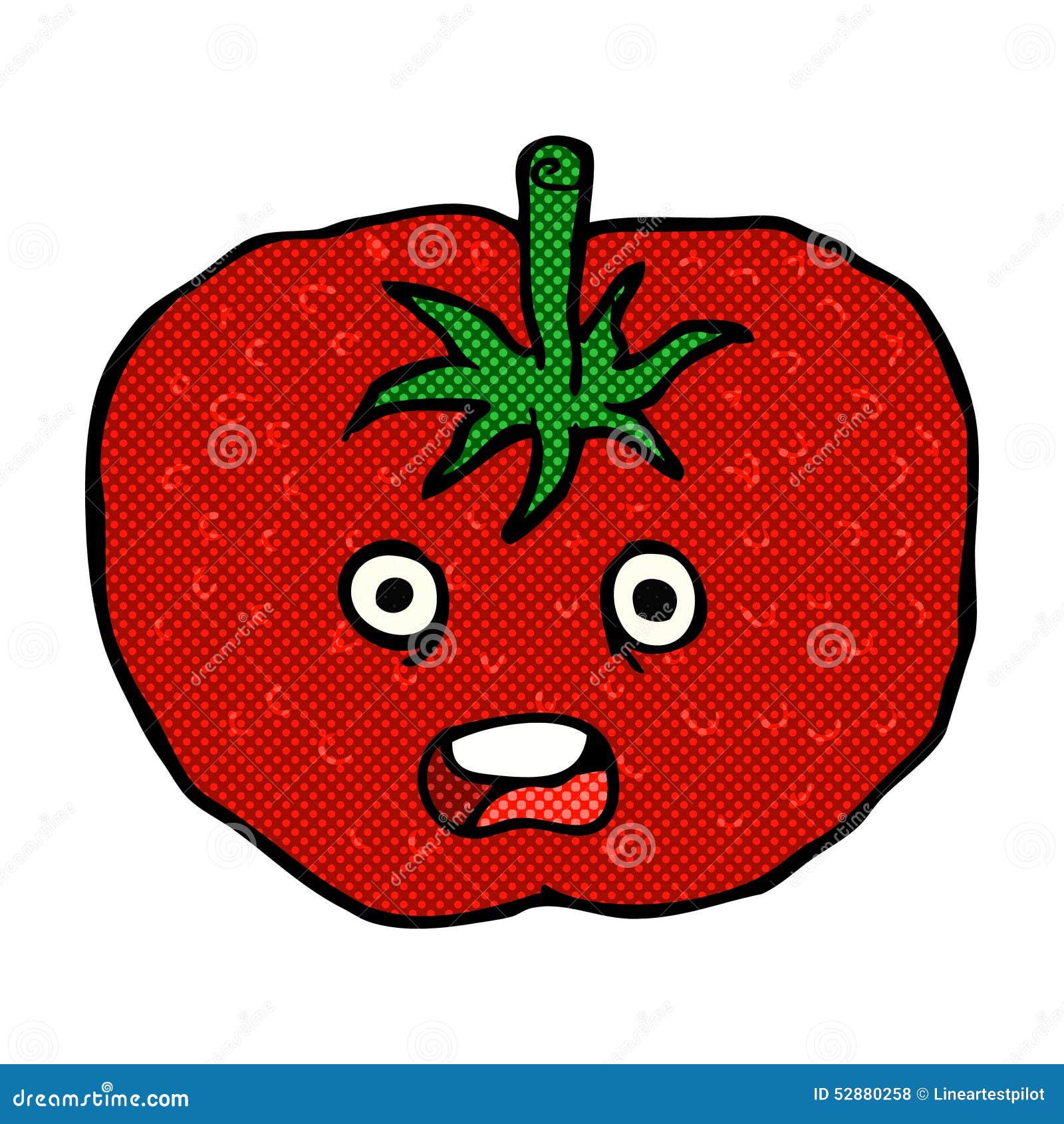 Comic cartoon tomato stock illustration. Illustration of happy - 52880258