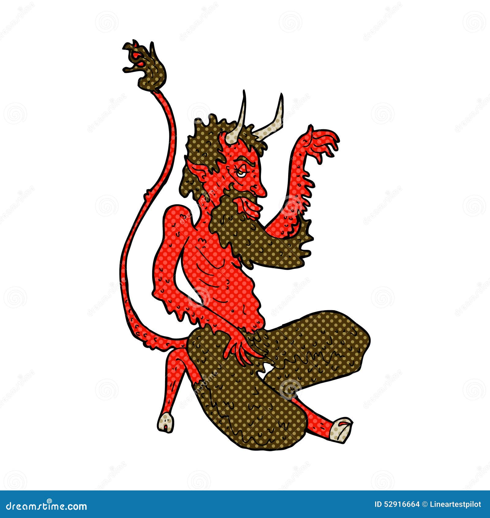 Comic Cartoon Traditional Devil Stock Illustration - Illustration of ...