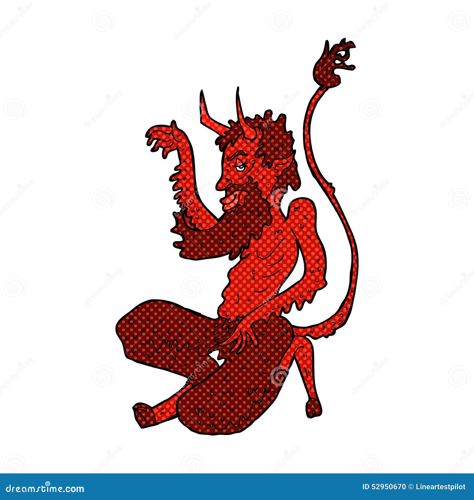 Comic Cartoon Traditional Devil Stock Illustration - Illustration of ...