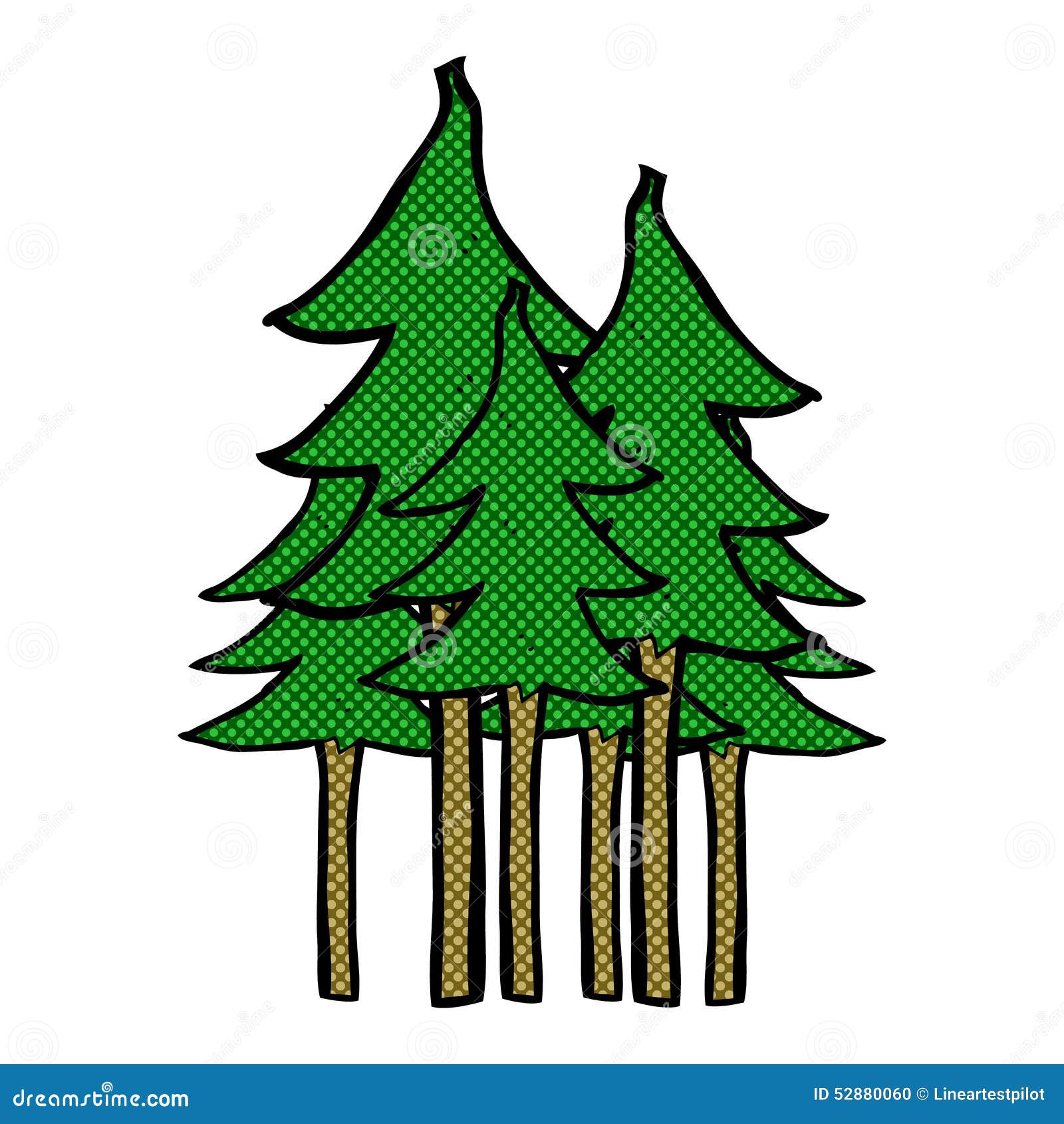 Comic cartoon tree symbol stock illustration. Illustration of drawn ...