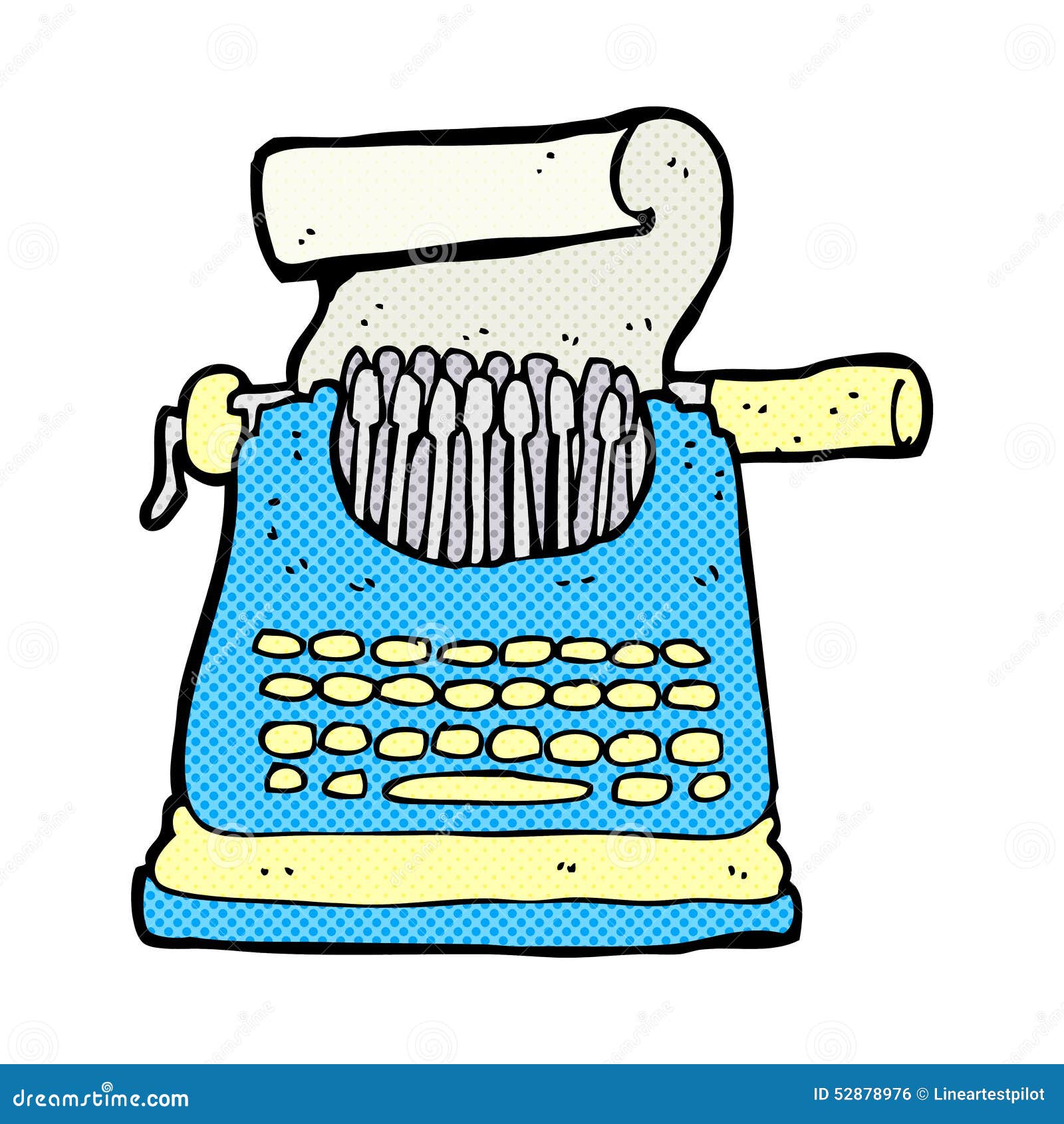 Comic cartoon typewriter stock illustration. Illustration of character ...