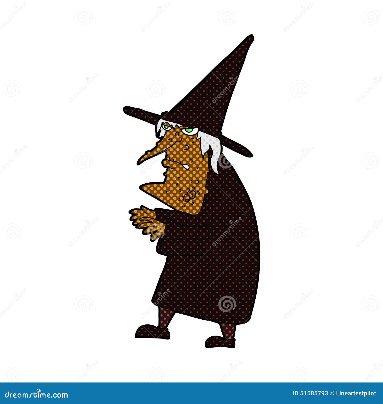 Comic Cartoon Ugly Old Witch Stock Illustration - Illustration of comic ...