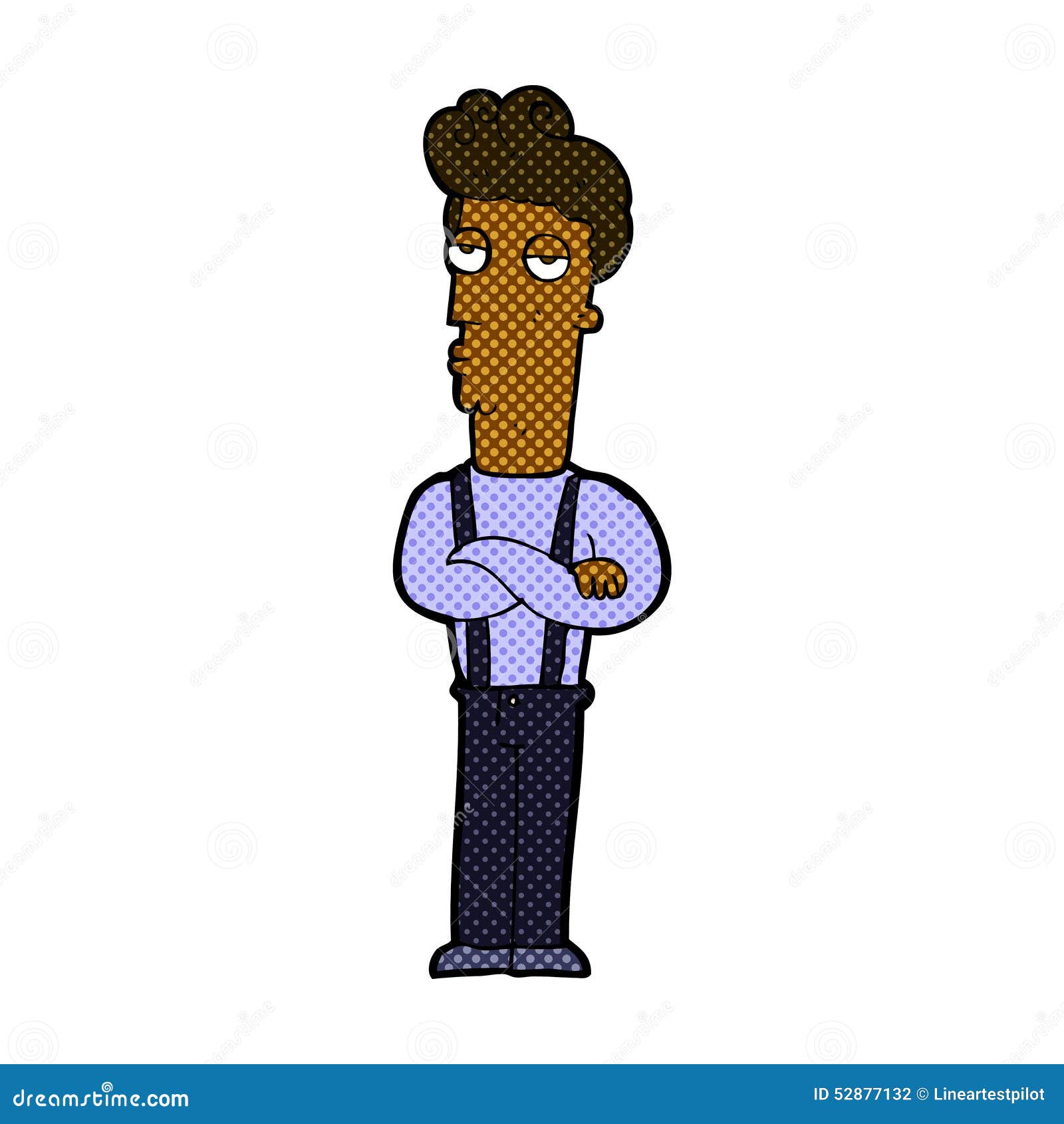 Comic Cartoon Unimpressed Man Stock Illustration - Illustration of male ...