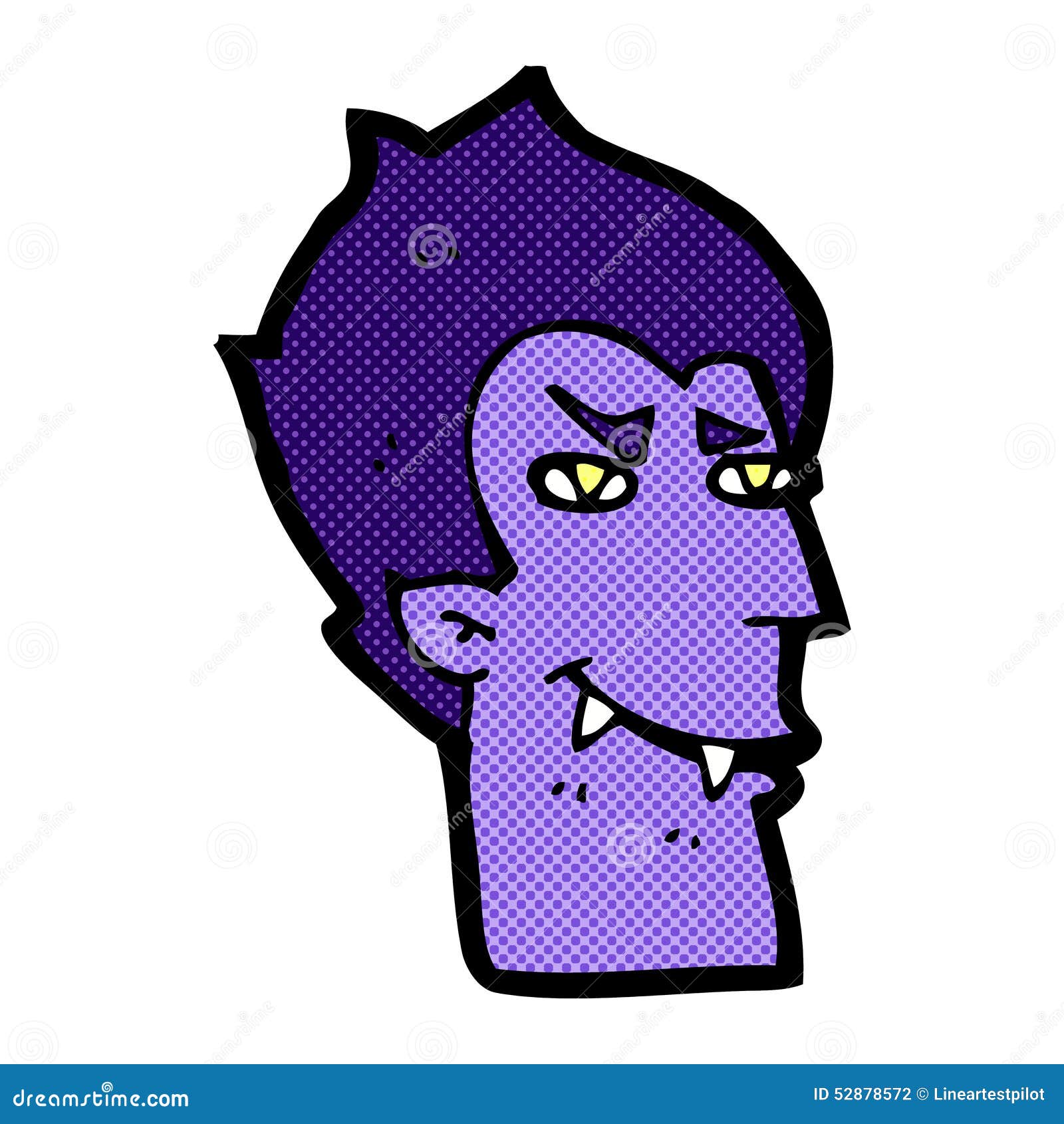 Comic cartoon vampire face stock illustration. Illustration of head ...