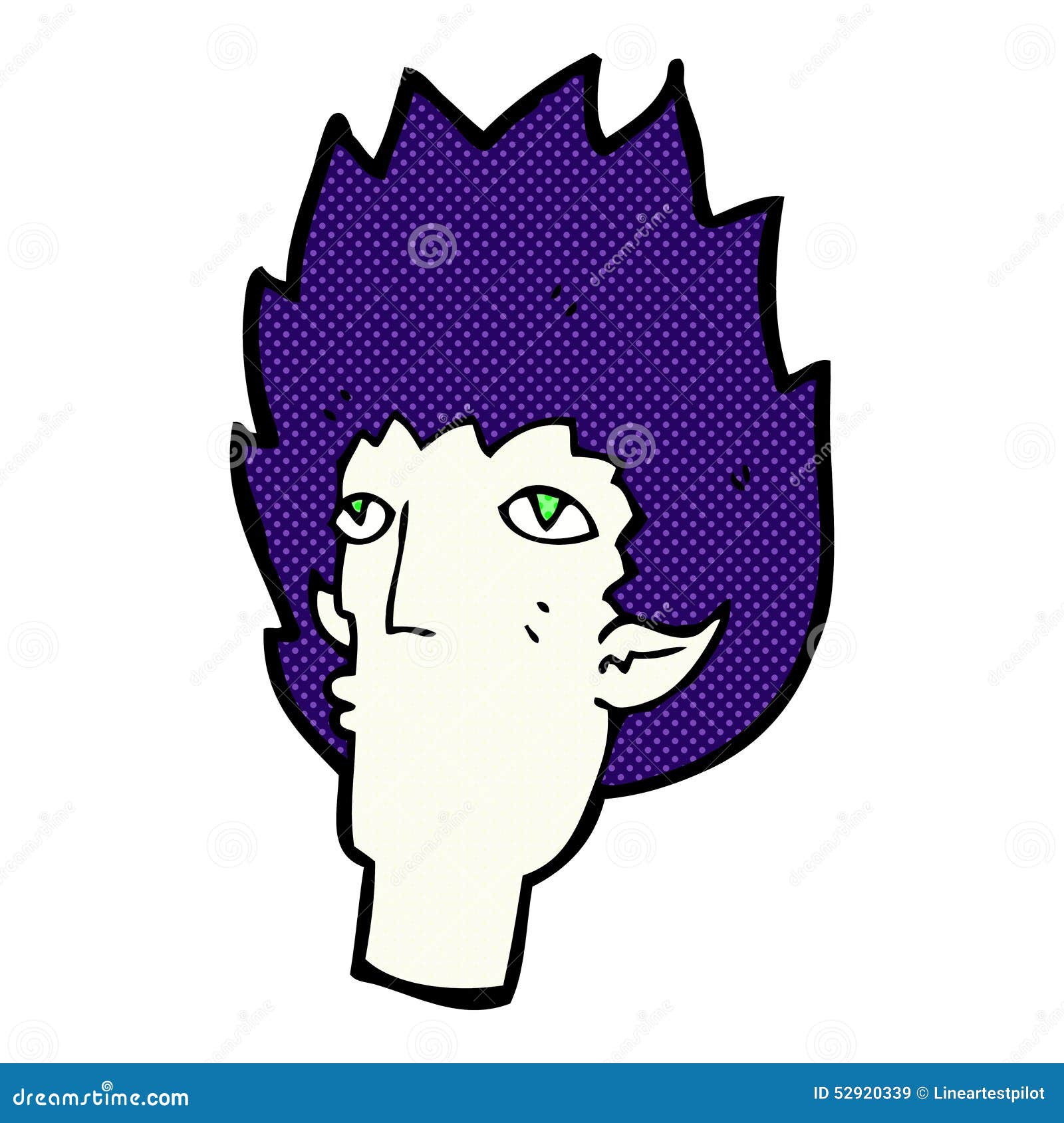 Comic cartoon vampire face stock illustration. Illustration of doodle ...