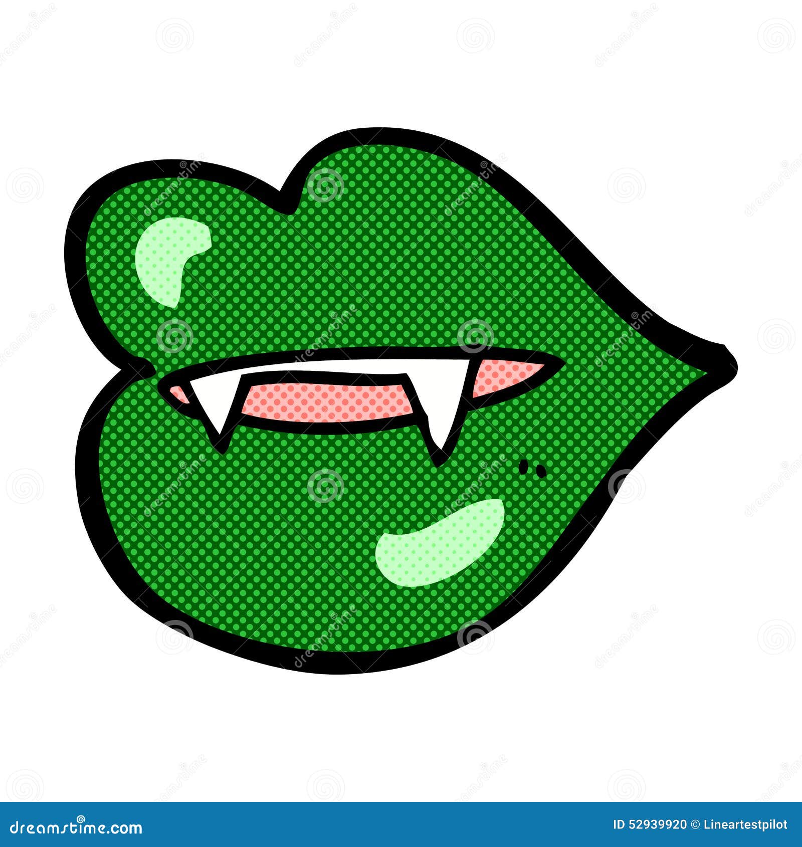 Comic Cartoon Vampire Fangs Stock Illustration - Illustration of doodle ...