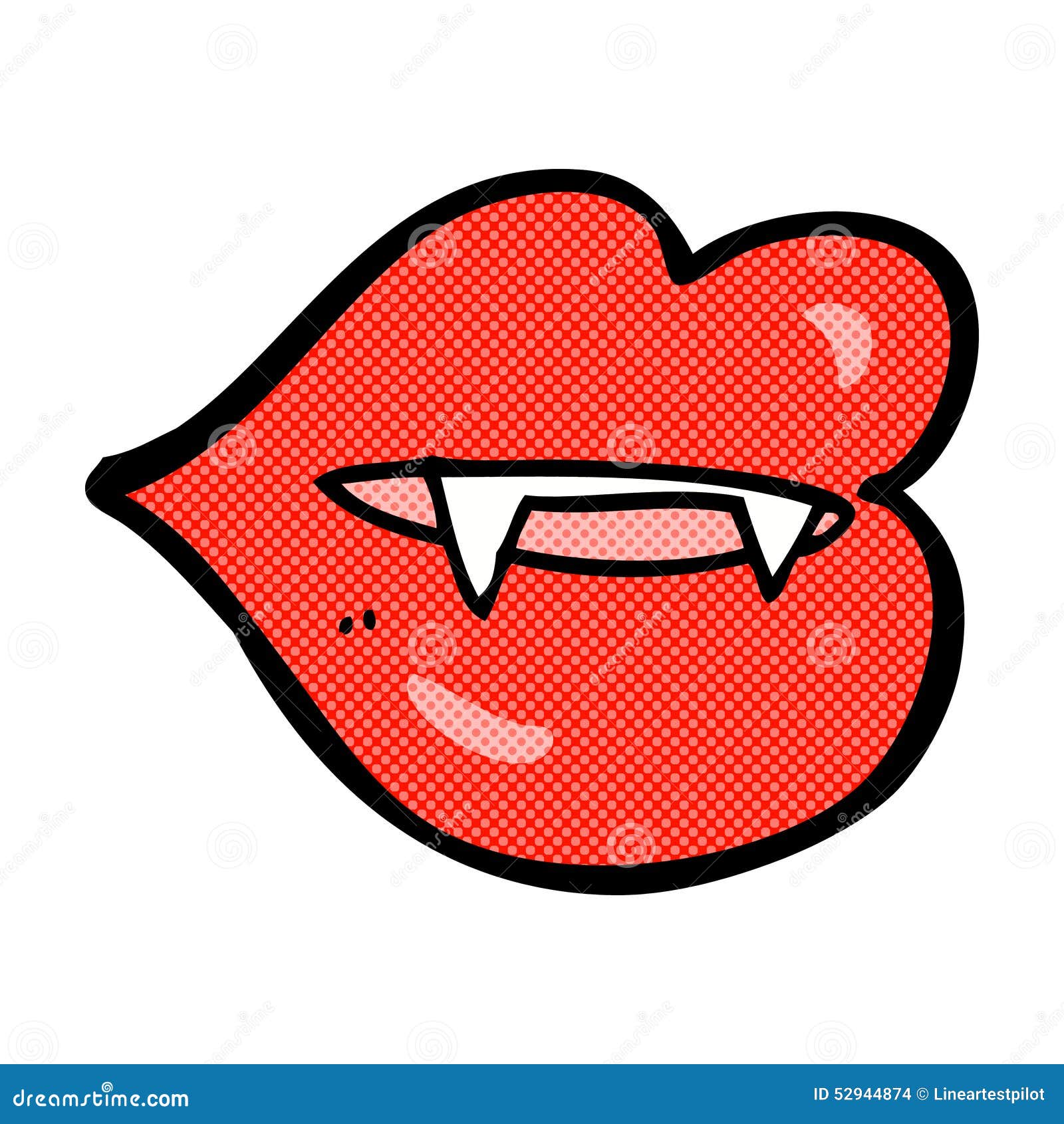 Comic Cartoon Vampire Fangs Stock Illustration - Illustration of pout ...