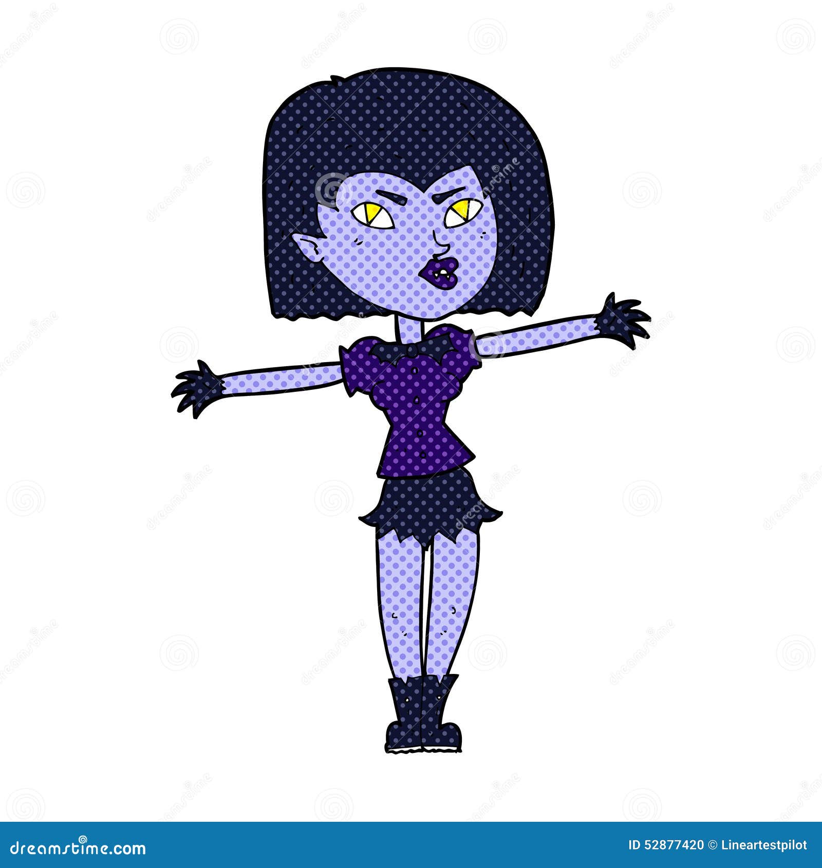 Comic cartoon vampire girl stock illustration. Illustration of cartoon ...