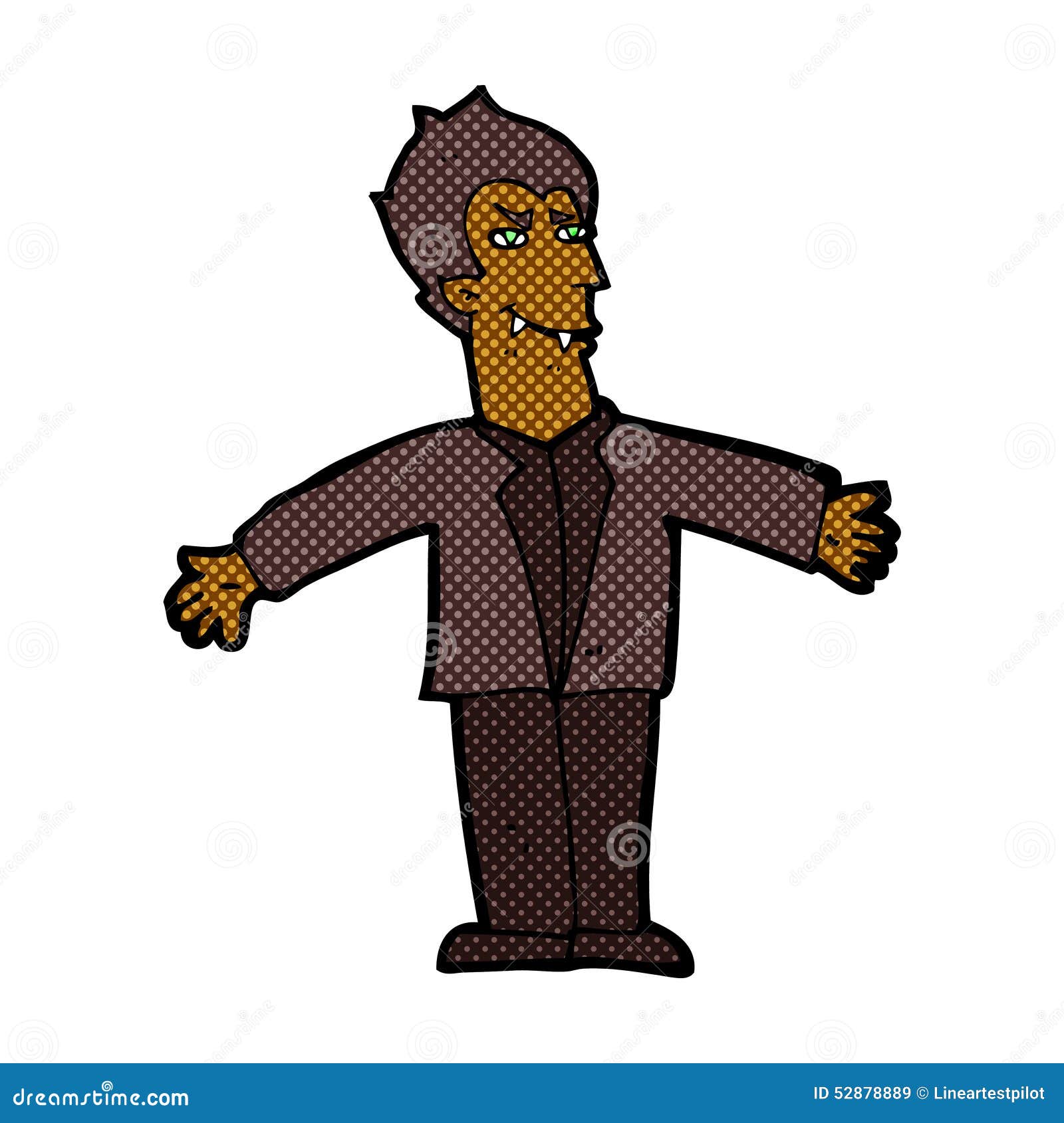 Comic Cartoon Vampire Man with Open Arms Stock Illustration ...