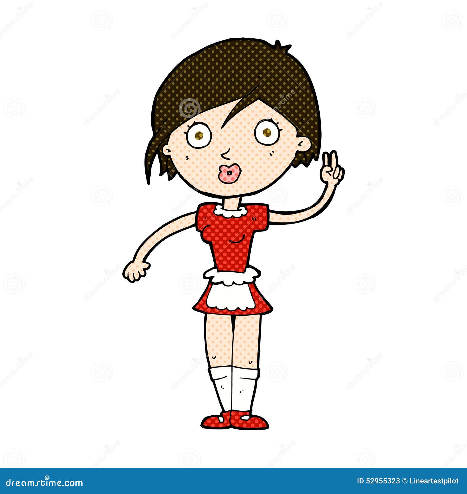 Comic Cartoon Waitress Making Hand Gesture Stock Illustration ...
