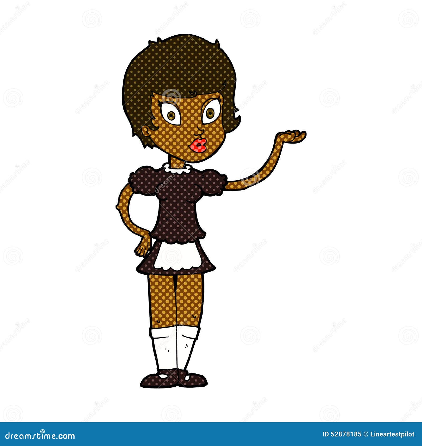 Comic cartoon waitress stock illustration. Illustration of funny - 52878185