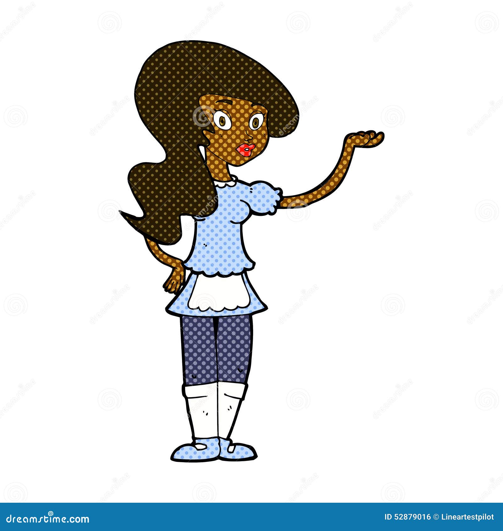 Comic cartoon waitress stock illustration. Illustration of retro - 52879016