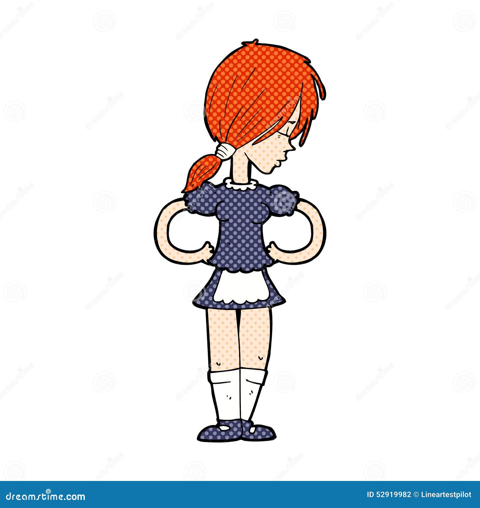 Comic cartoon waitress stock illustration. Illustration of traditional ...