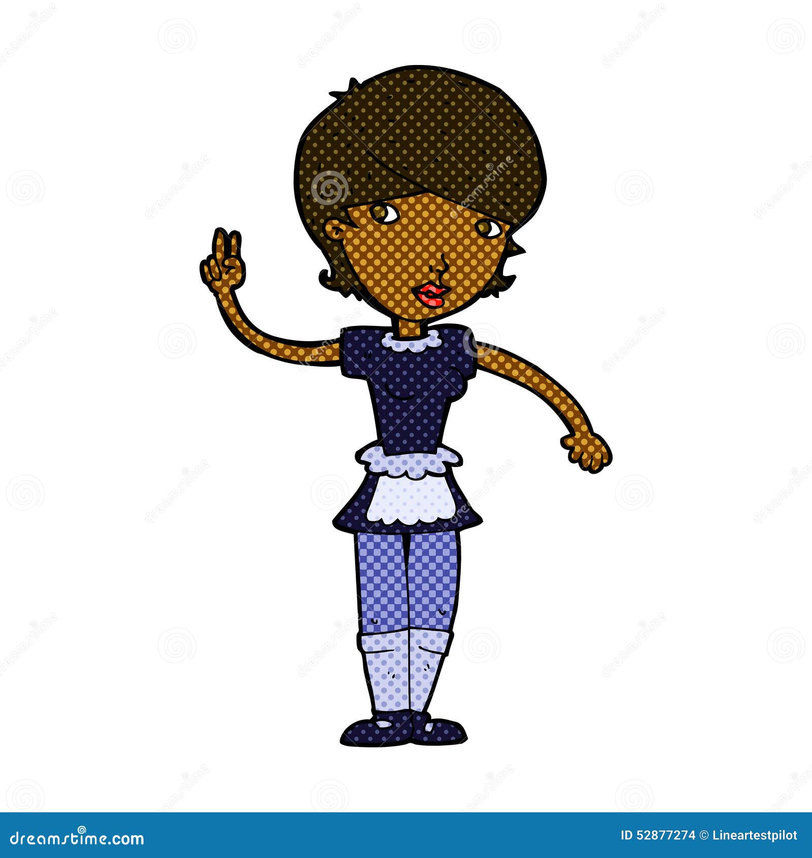 Comic Cartoon Waitress Taking Order Stock Illustration - Illustration ...