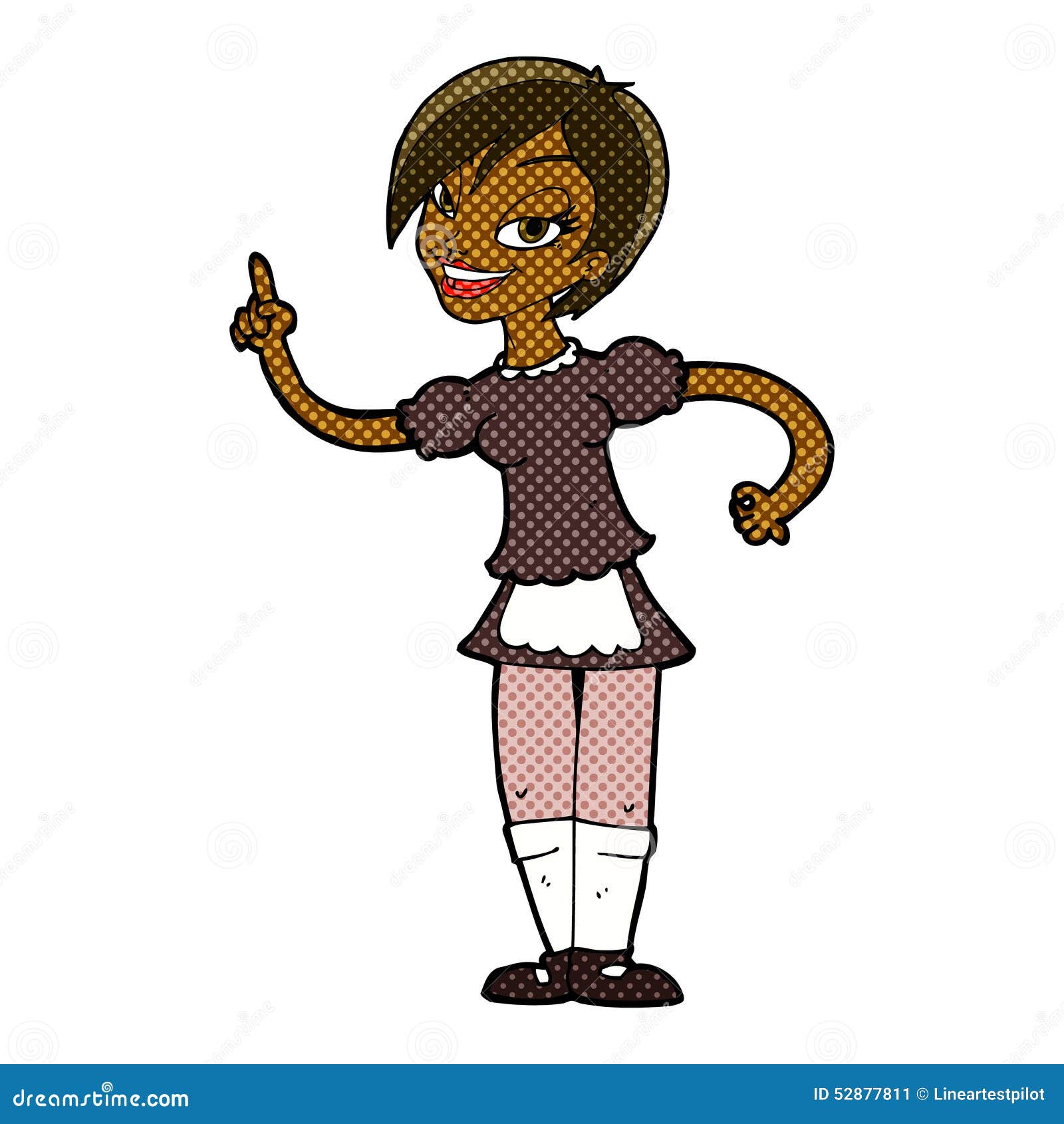Comic Cartoon Waitress Taking Order Stock Illustration - Illustration ...