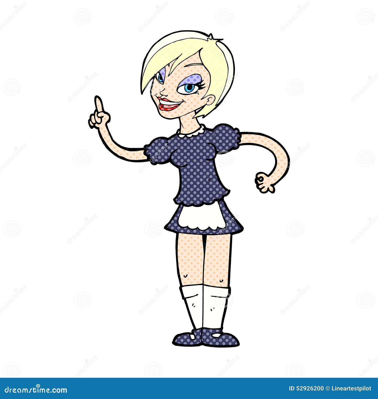 Comic Cartoon Waitress Taking Order Stock Illustration - Illustration ...