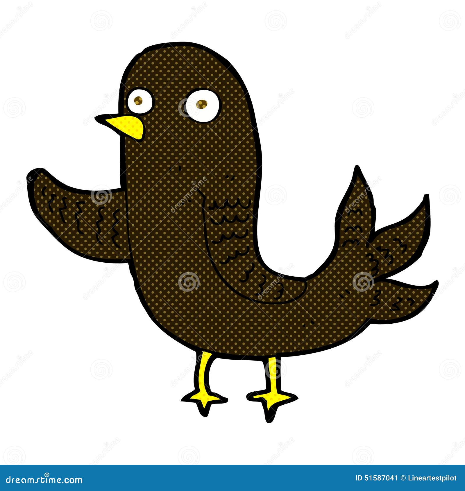 Comic cartoon waving bird stock illustration. Illustration of character ...