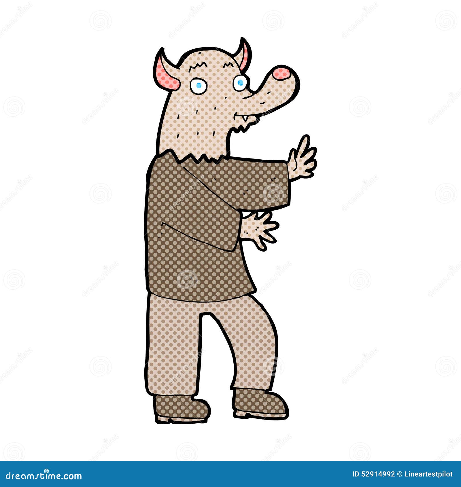 Comic cartoon werewolf stock illustration. Illustration of print - 52914992