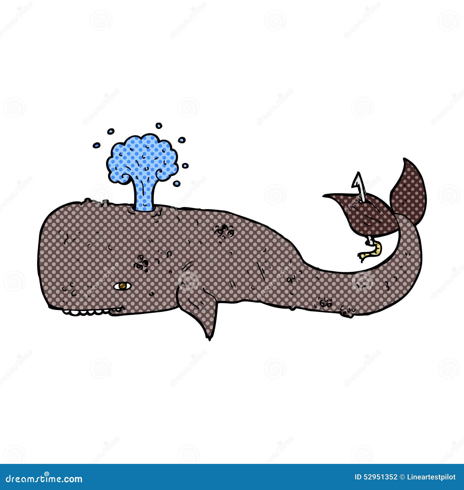 Comic cartoon whale stock illustration. Illustration of animals - 52951352