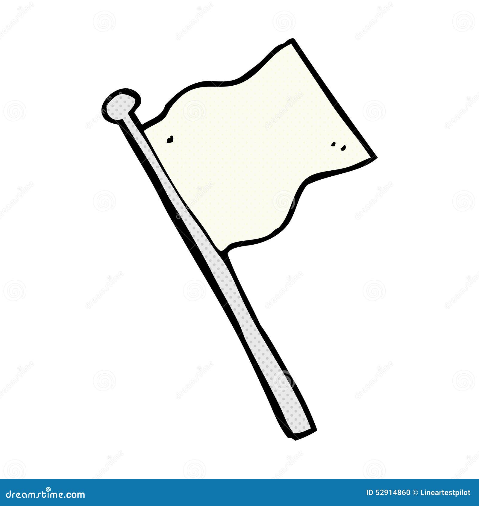 Comic cartoon white flag stock illustration. Illustration of funny ...