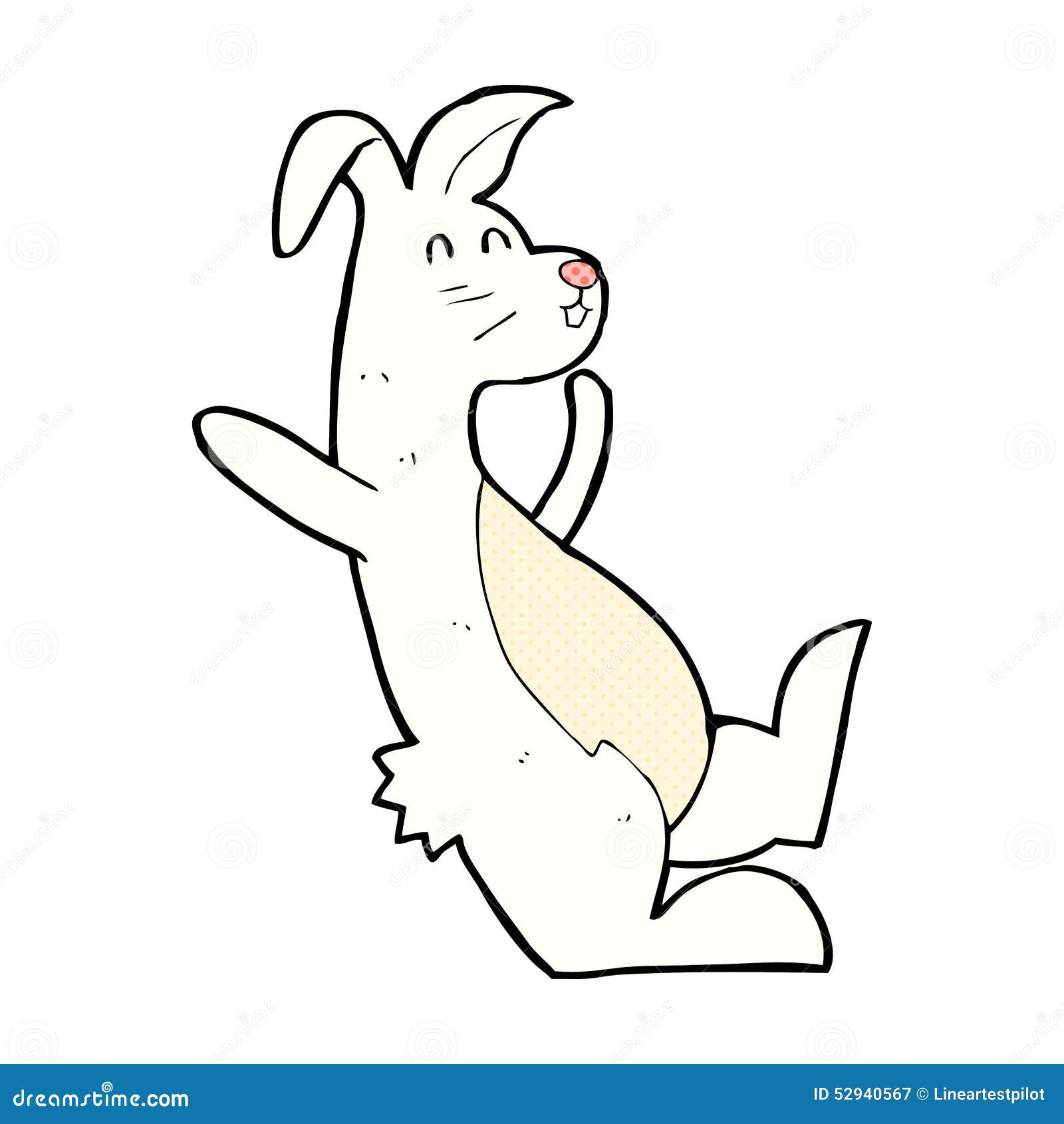 Comic cartoon white rabbit stock illustration. Illustration of quirky ...