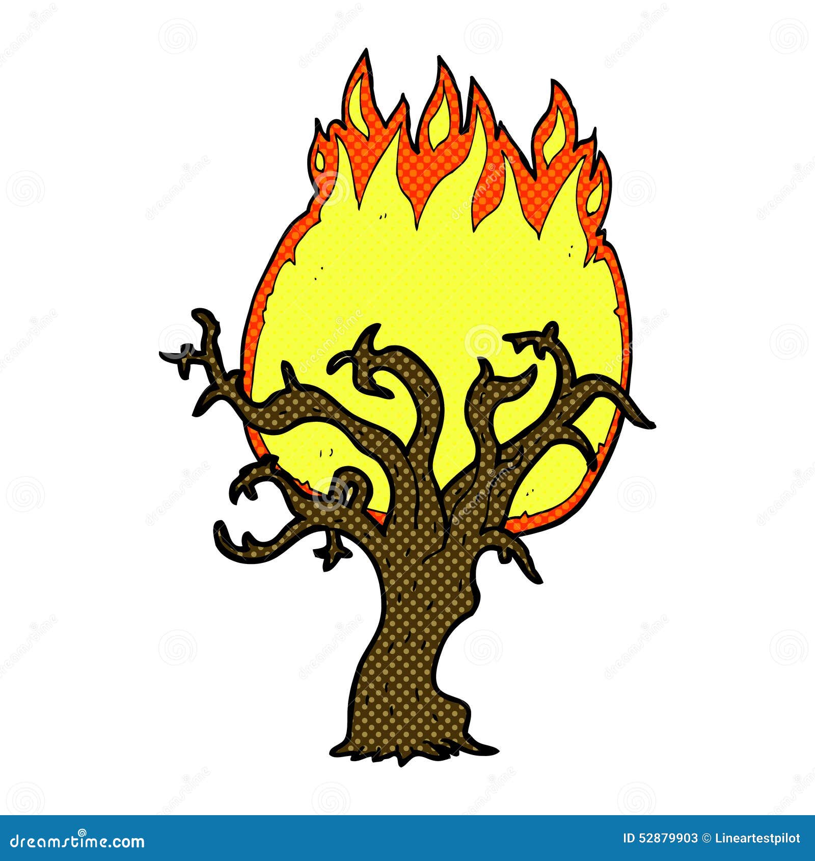 Tree On Fire Drawing
